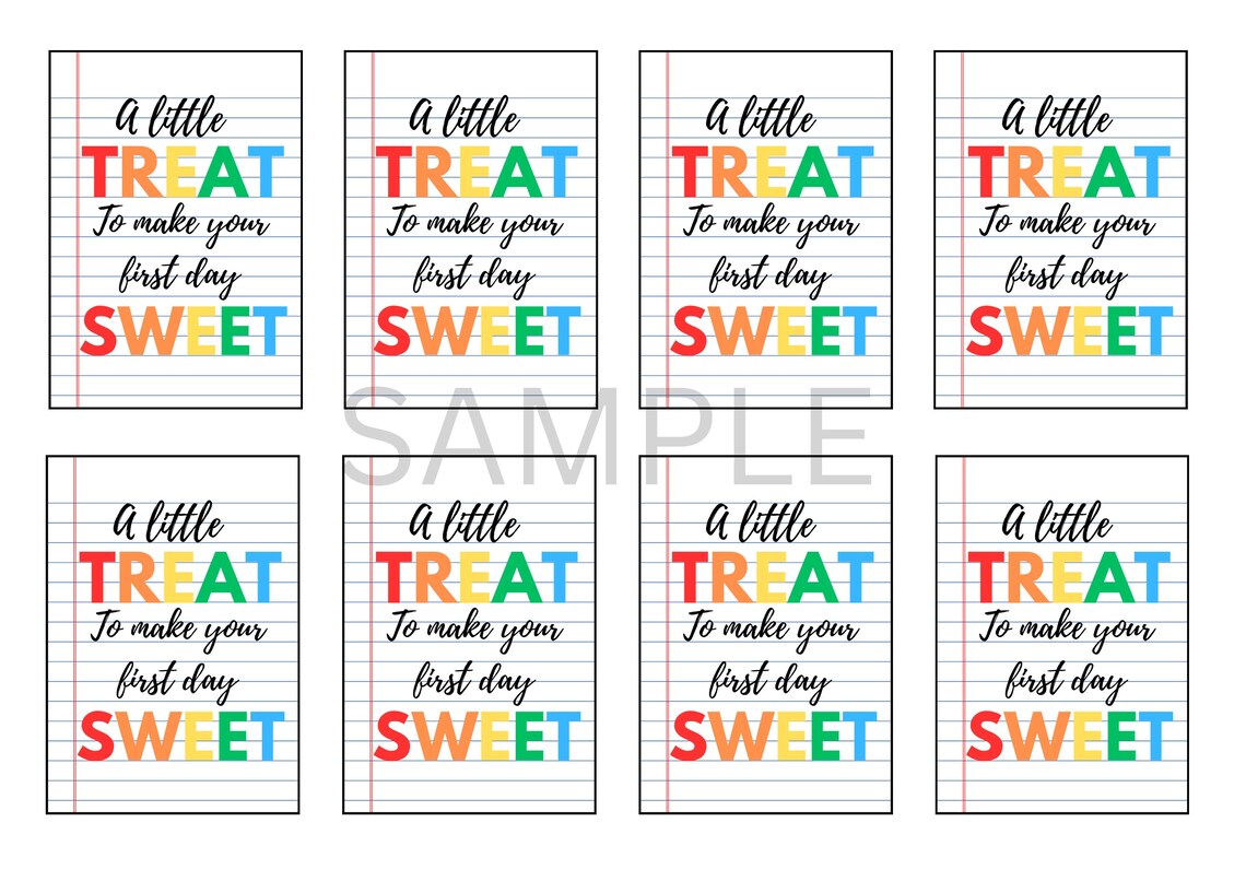 Printable Back to School Gift Tag Treat to Make Your First Day Sweet ...