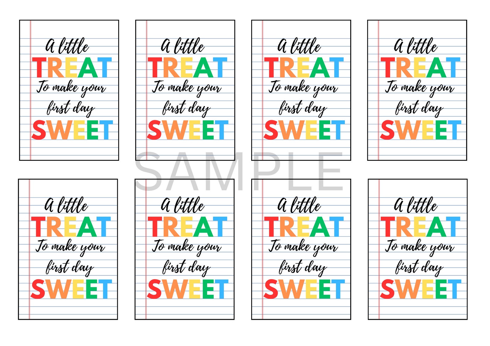 Printable Back to School Gift Tag Treat to Make Your First Day Sweet ...