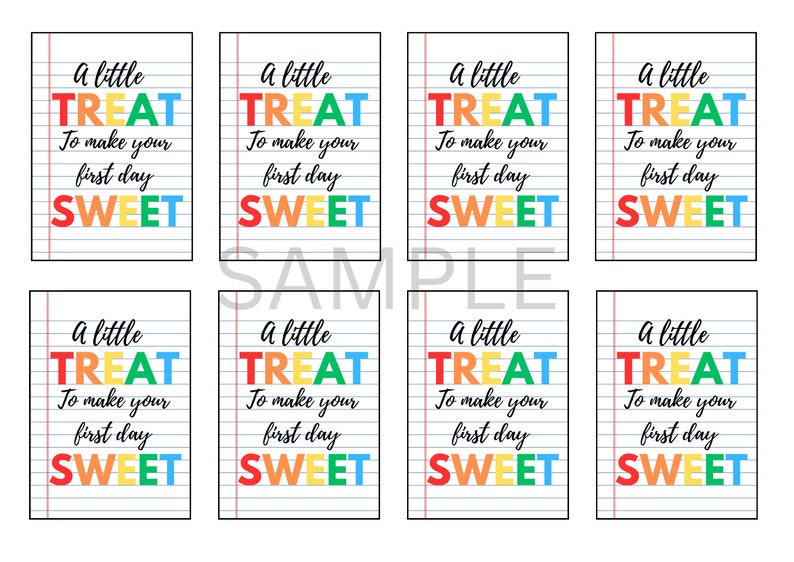 Printable Back to School Gift Tag Treat to Make Your First Day Sweet ...