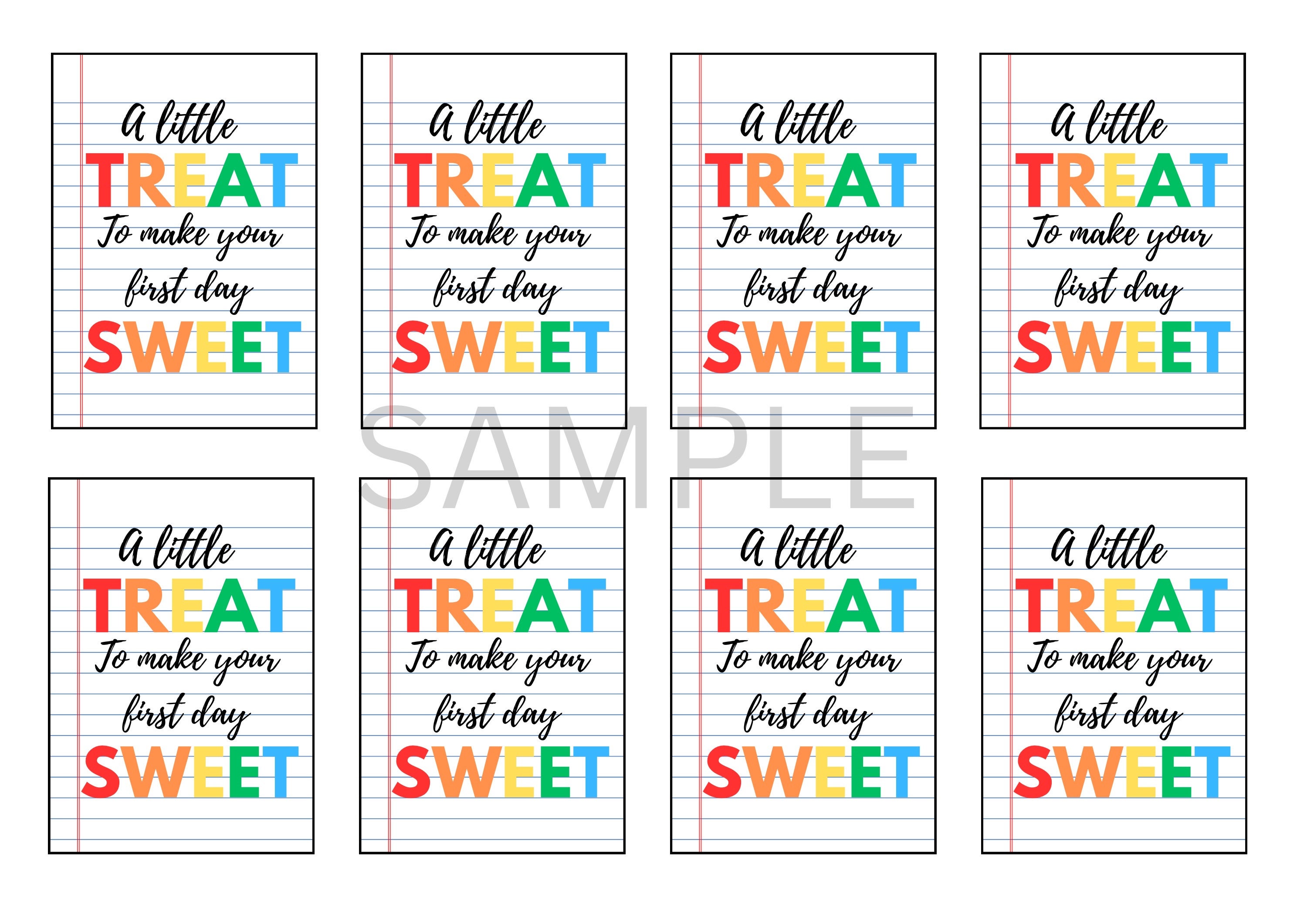 Printable Back to School Gift Tag Treat to Make Your First Day Sweet ...