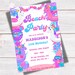 Printable Unicorn Beach Party Invitation Pool Party Invite Girls ...
