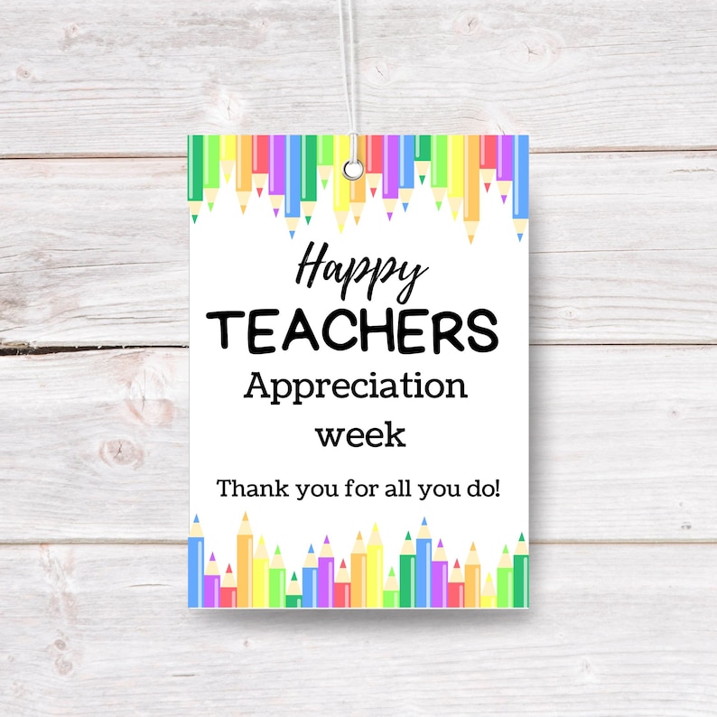 Printable Teachers Appreciation Week Gift Tag School Teachers Tag NON ...