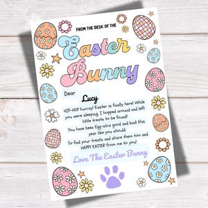 Editable Letter From the Easter Bunny Groovy Easter Letter Egg Hunt ...