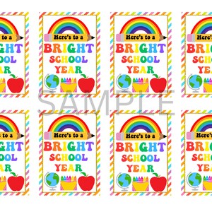 Printable Back to School Gift Tag Bright Year First Day Back Tag NON ...