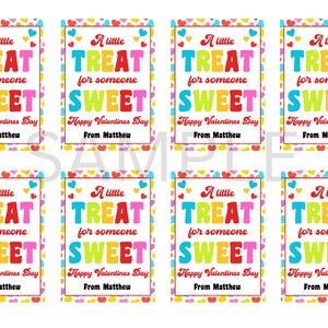 Printable Valentine’s Day Gift Tag Editable Sweet Treat Tag Teacher ...