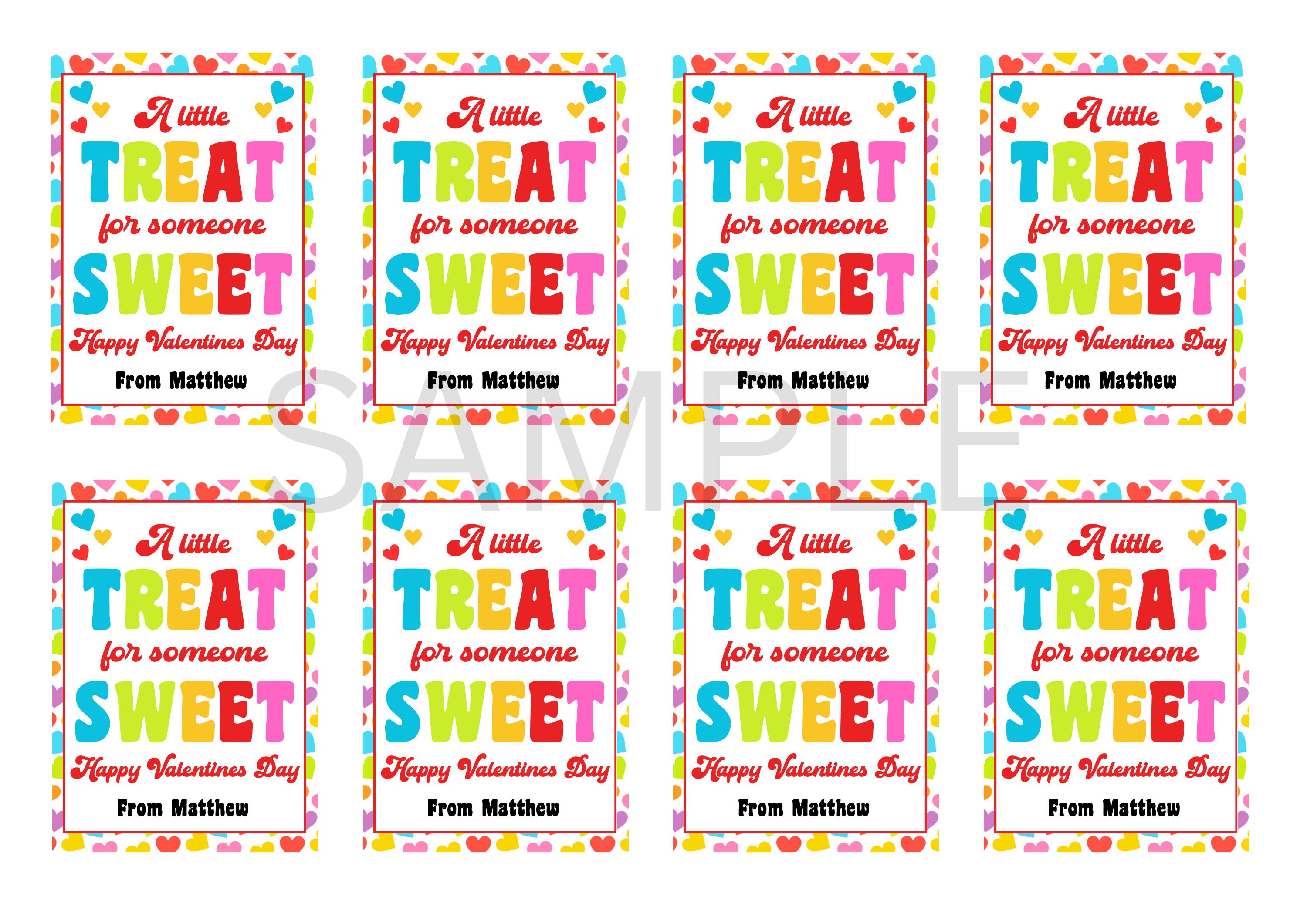 Printable Valentine’s Day Gift Tag Editable Sweet Treat Tag Teacher ...