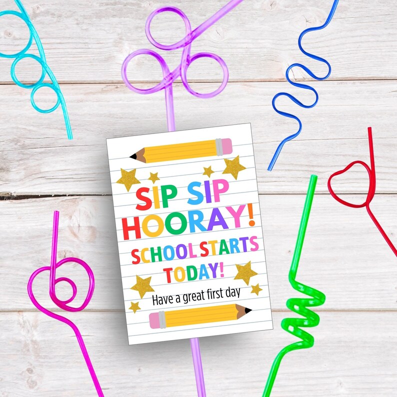 Printable Straw Back to School Tag NON EDITABLE Silly Straw Gift Tag ...