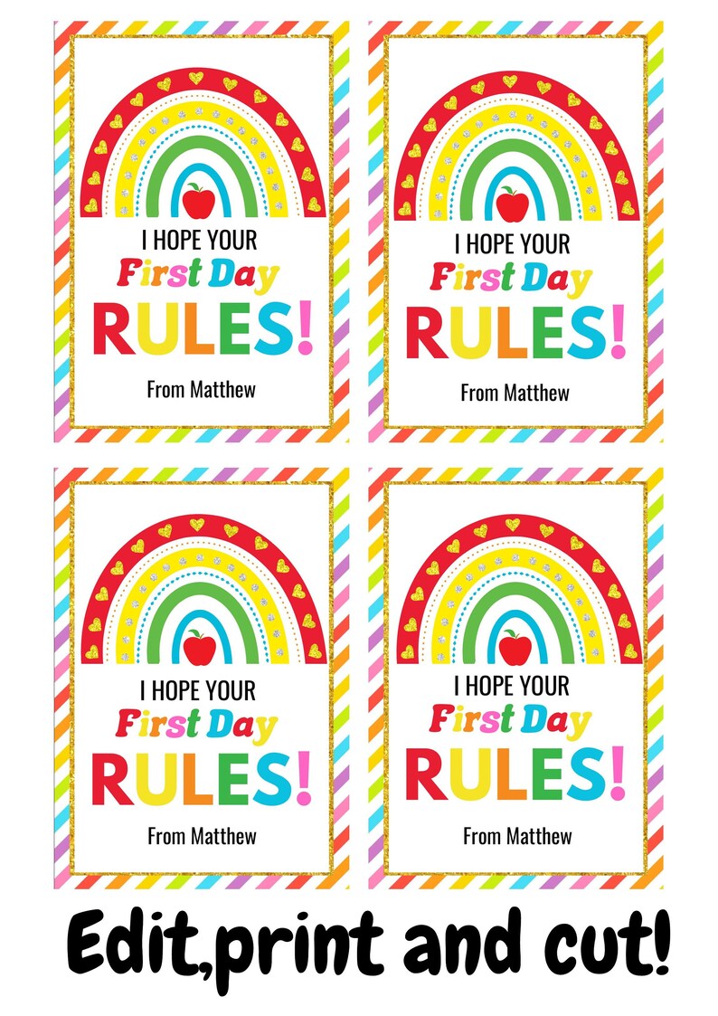 Printable Back to School Ruler Tag Editable Welcome Back Gift Tag ...