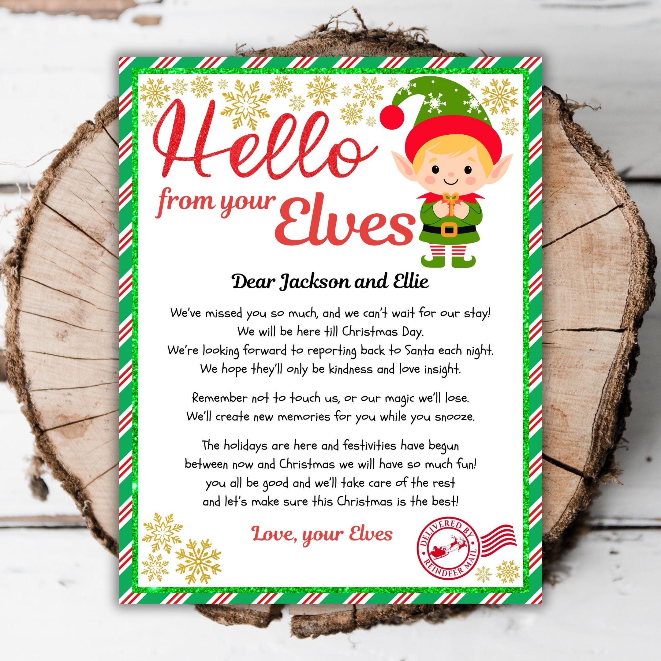 Editable Elf Arrival Letter Elves Hello Letter Printable Christmas ...