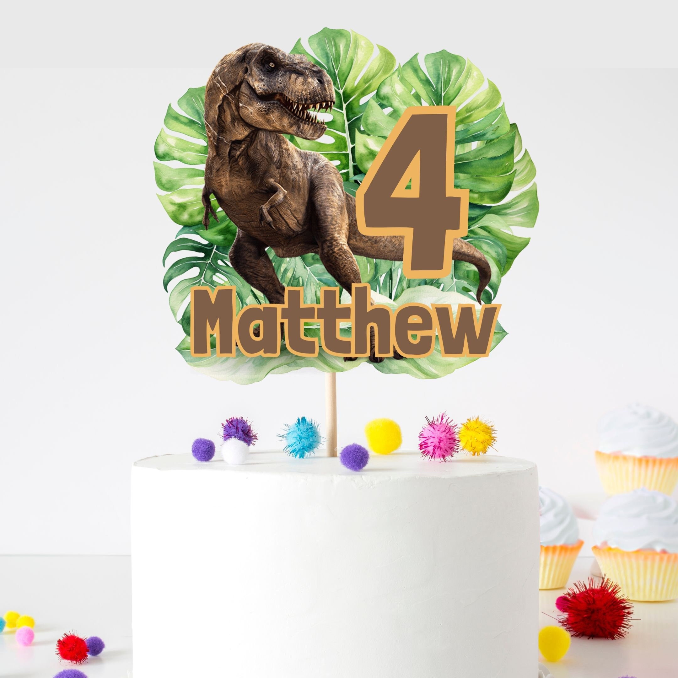 Printable T Rex Dinosaur Cake Topper Template Dinosaur Cake Dinosaur ...