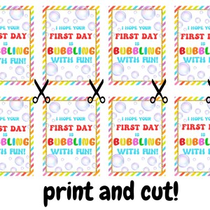 Printable Back to School Gift Tag NON EDITABLE Colourful Glittery ...