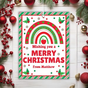 Printable Candy Cane Gift Tag Editable Christmas Candy Cane Holder ...