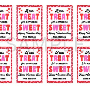 Printable Valentine’s Day Gift Tag Editable Sweet Treat Tag Teacher ...