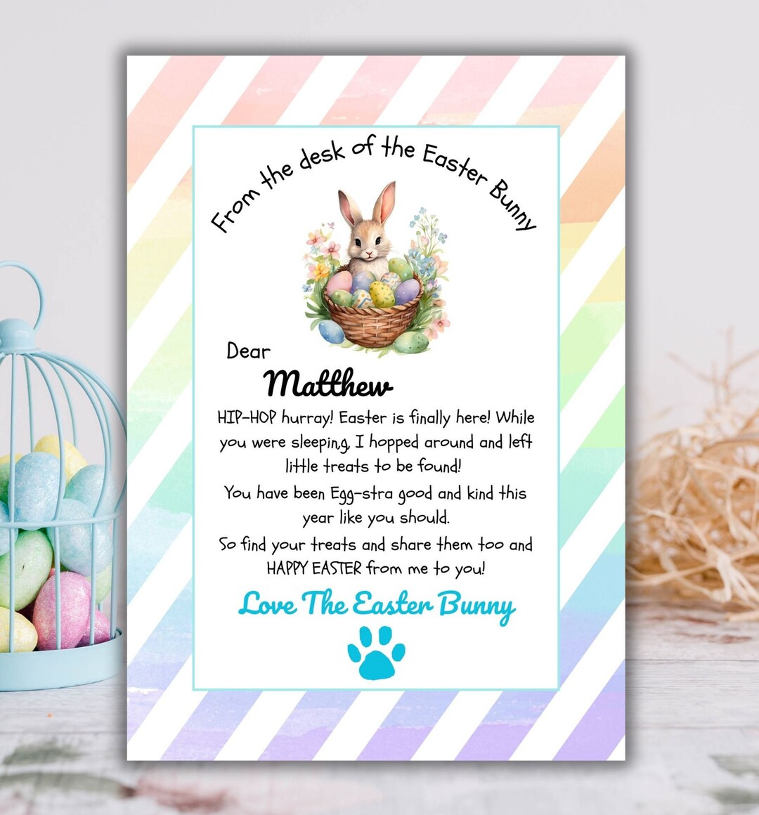Printable Letter From the Easter Bunny Easter Bunny Letter Egg Hunt ...