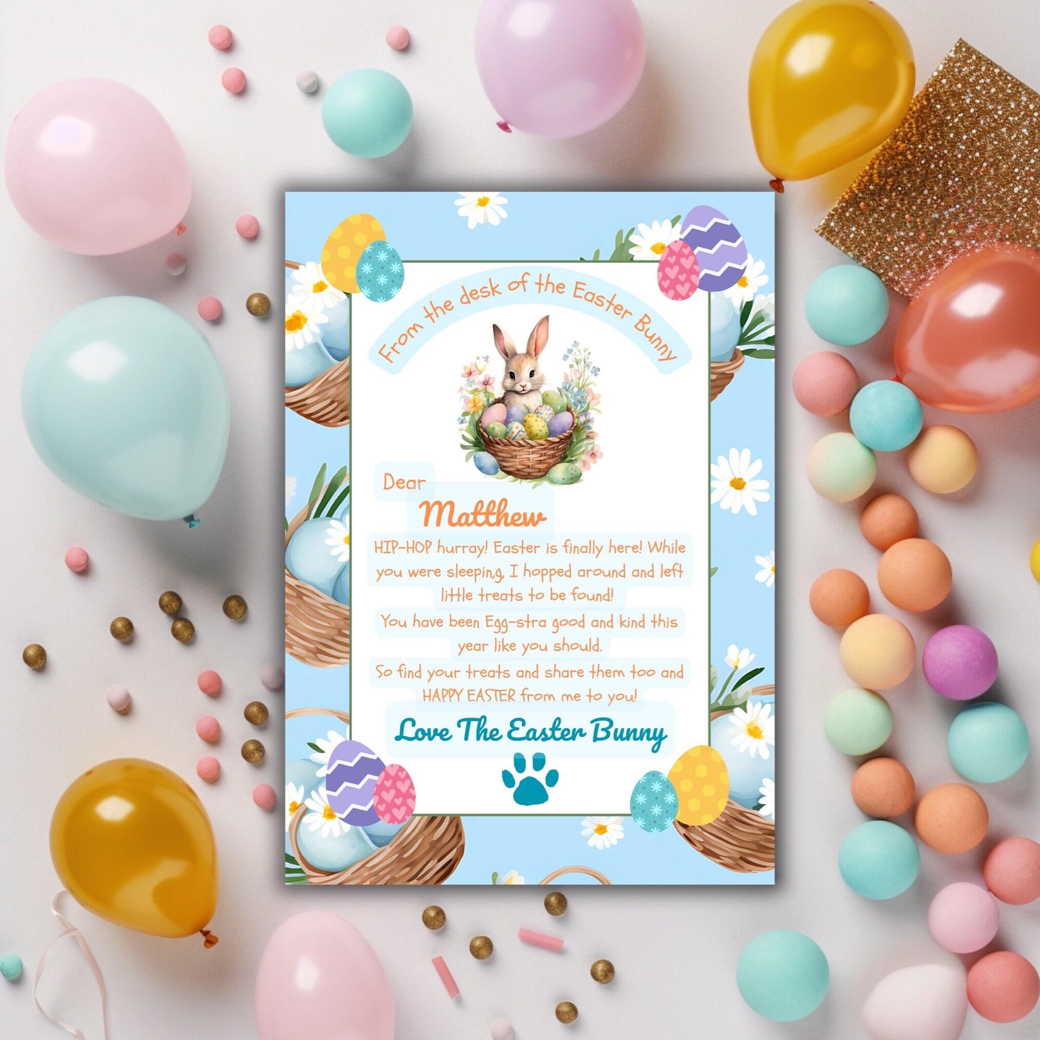 Editable Letter From the Easter Bunny Easter Bunny Letter Egg Hunt ...