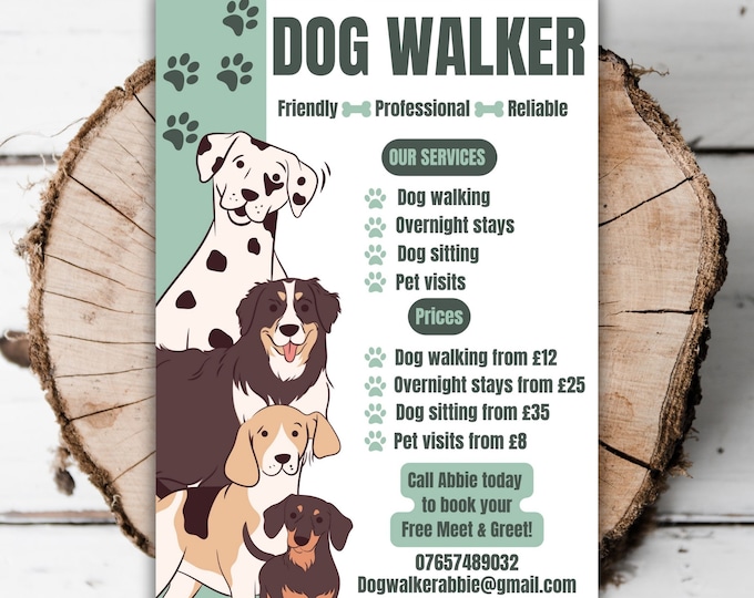 Printable Doggy Daycare Business Flyer Dog Sitting Flyer Dog Daycare ...