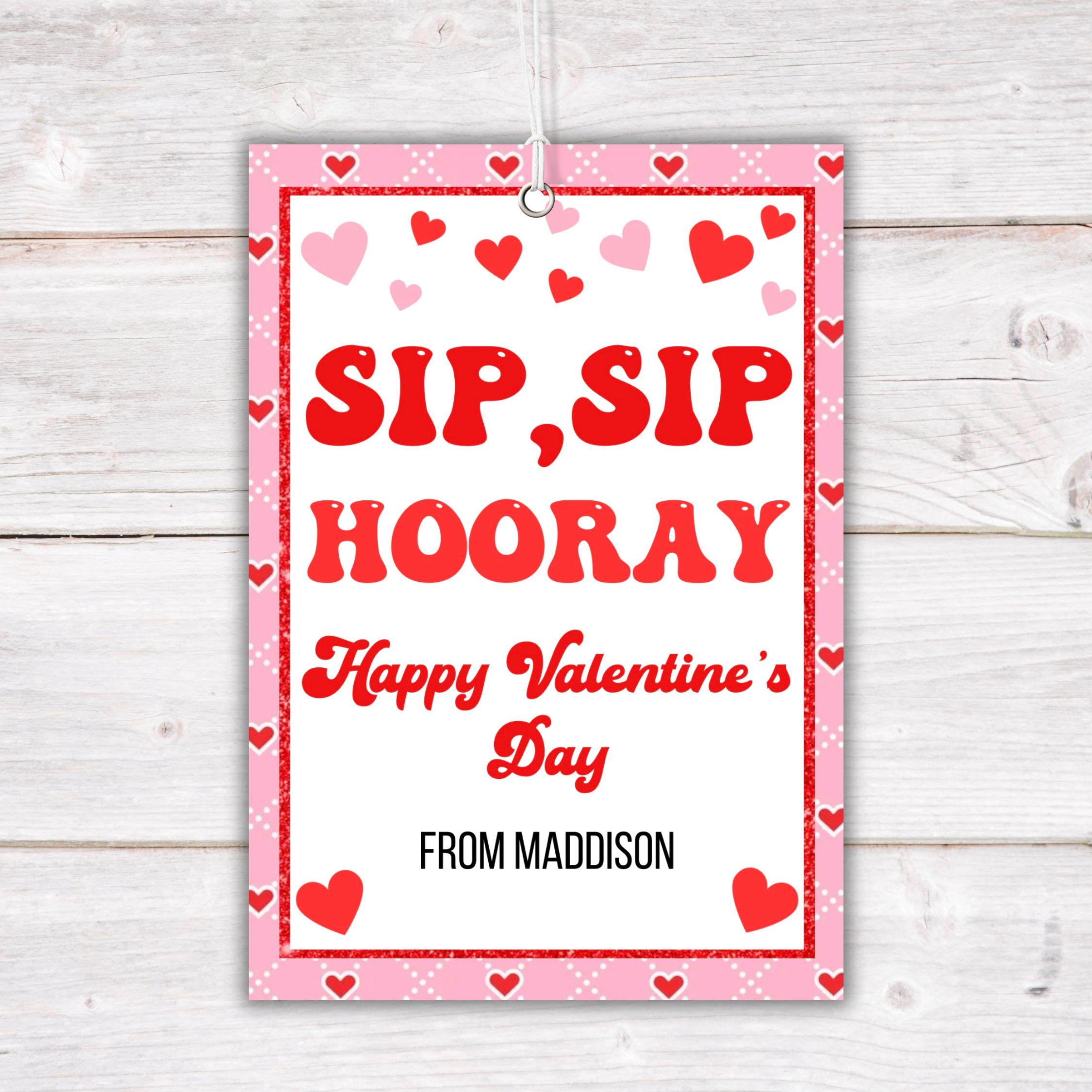Printable Straw Valentine’s Day Tag Editable Silly Straw Gift Tag ...