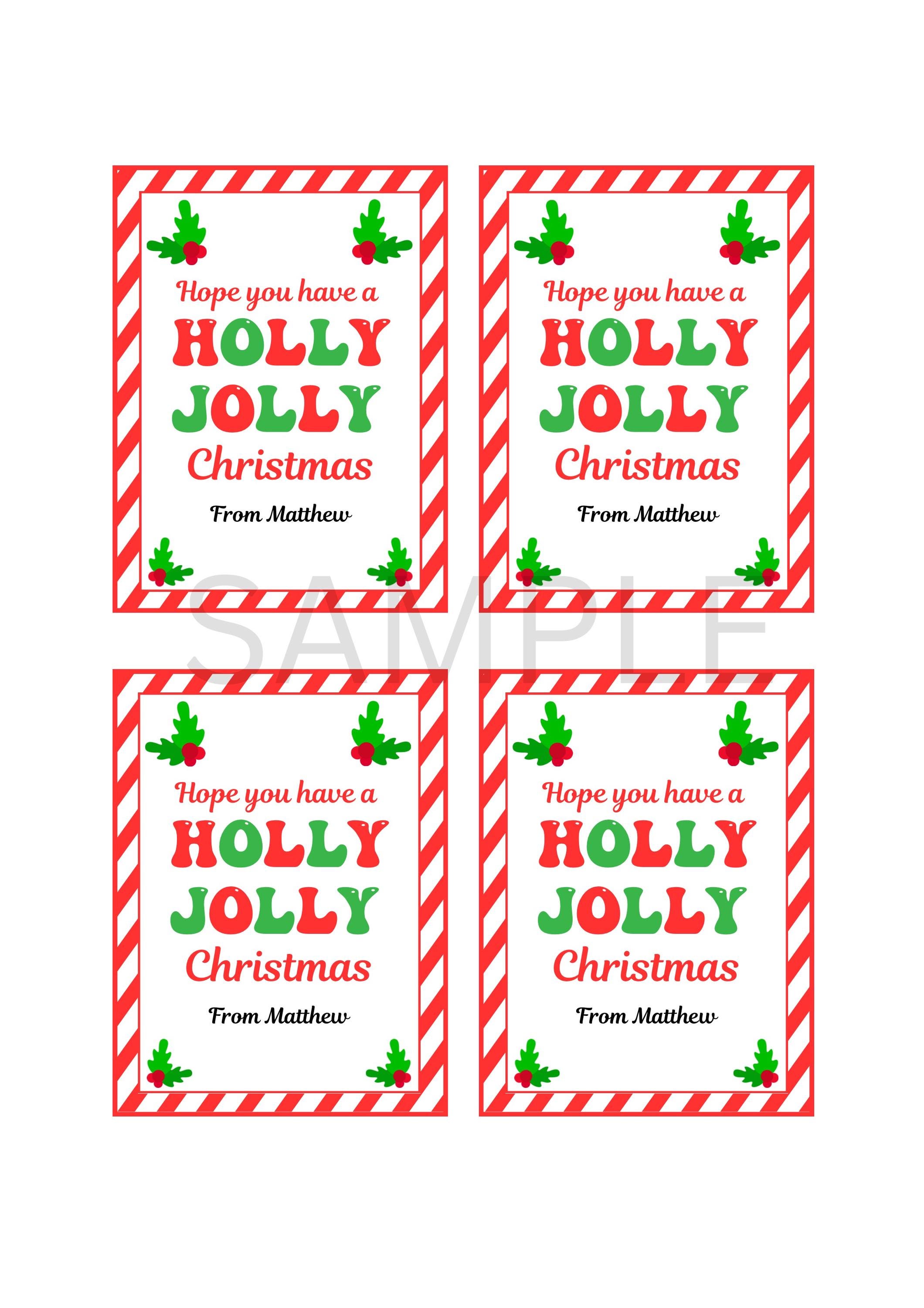 Printable Candy Cane Gift Tag Editable Christmas Candy Cane Holder ...