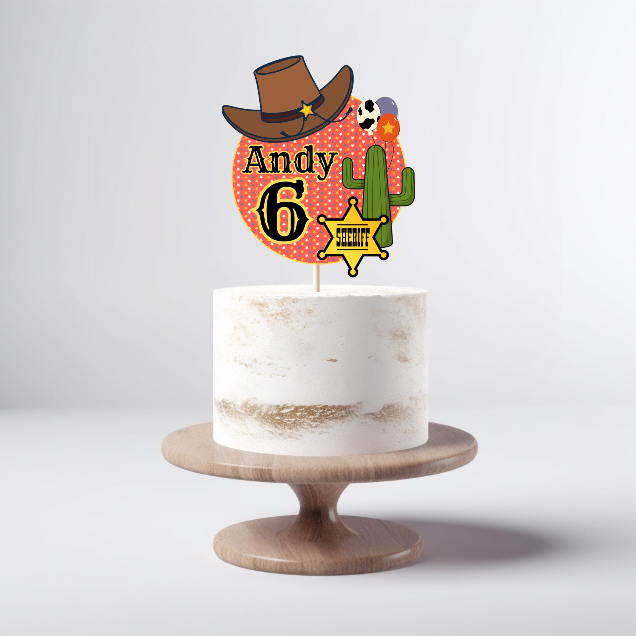Printable Cowboy Western Birthday Cake Topper Personalised Cake Topper ...