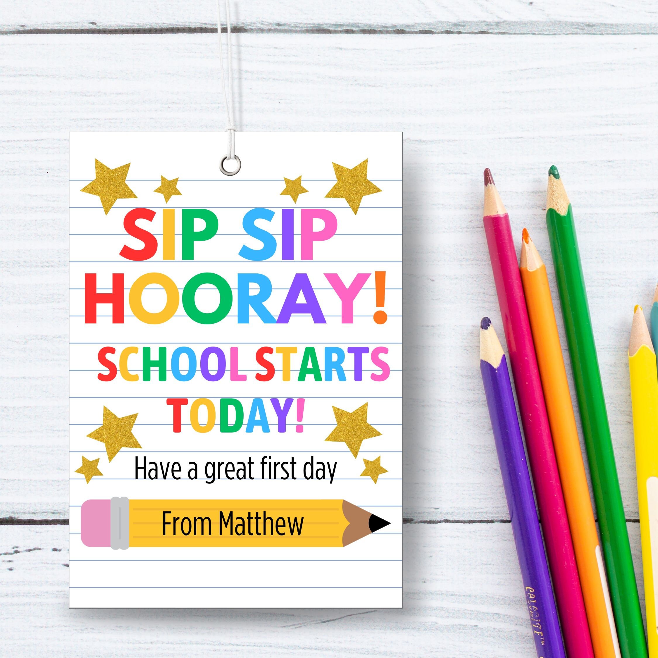 Printable Straw Back to School Tag Editable Silly Straw Gift Tag ...