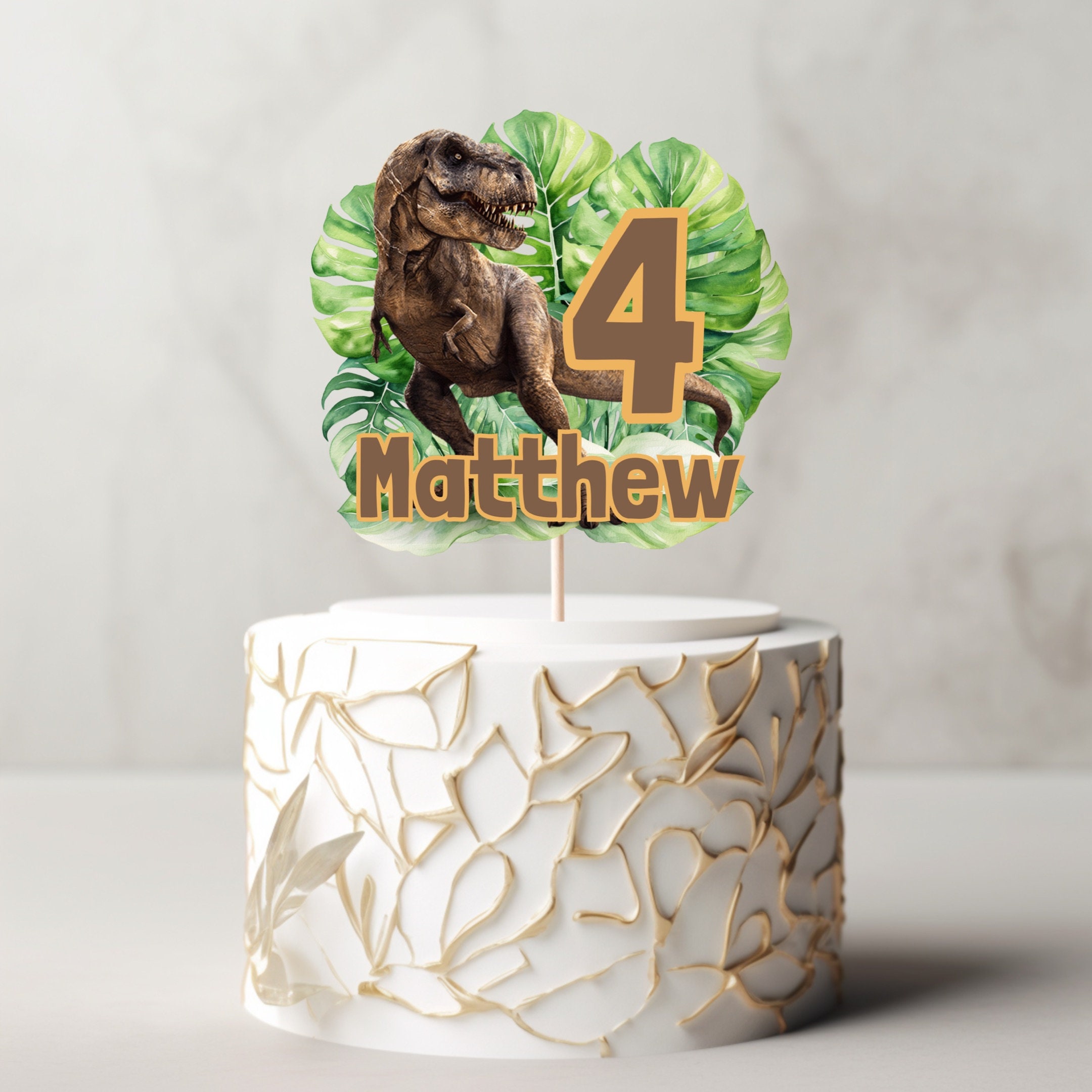 Printable T Rex Dinosaur Cake Topper Template Dinosaur Cake Dinosaur ...