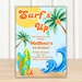 Printable Retro Beach Party Surfs up Boys Invitation Surfing Surfboard ...