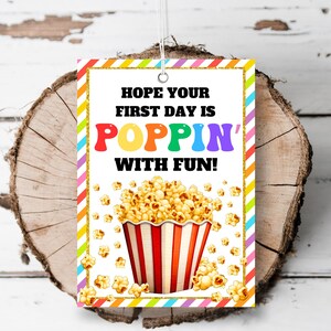 Printable Back to School Popcorn Gift Tag NON EDITABLE Sweet Treat Tag ...
