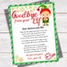 Editable Elf Goodbye Letter Elf Bye Letter Printable Christmas Elf ...