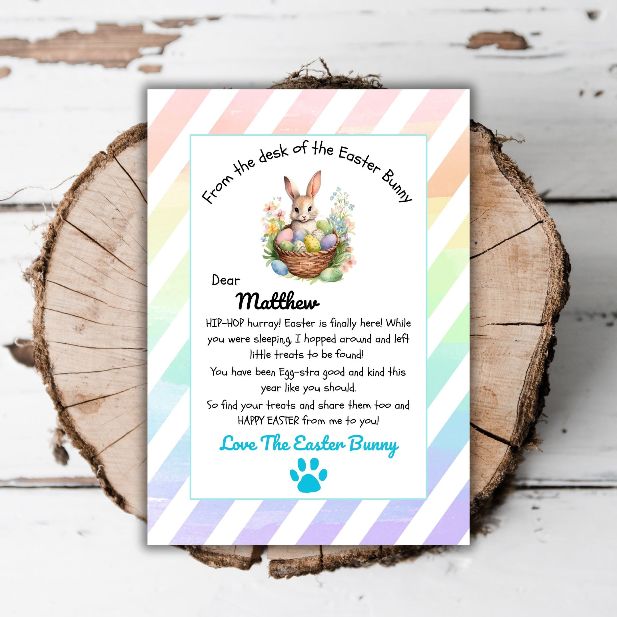 Printable Letter From the Easter Bunny Easter Bunny Letter Egg Hunt ...