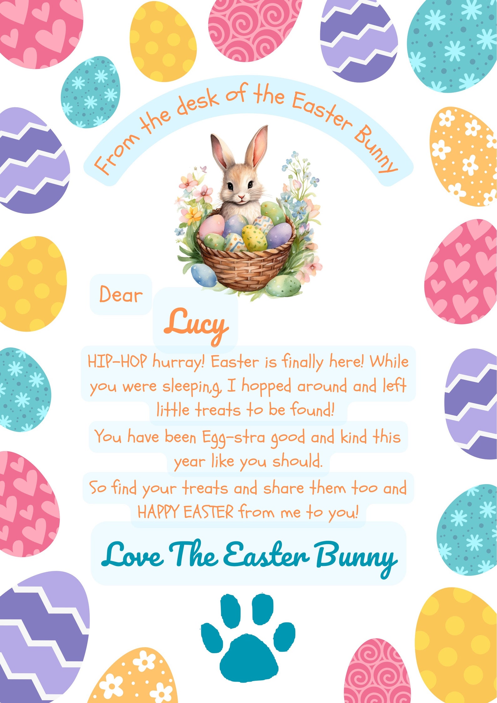 Editable Letter From the Easter Bunny Easter Bunny Letter Egg Hunt ...