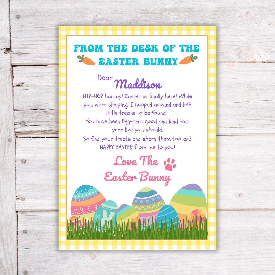 Printable Letter From the Easter Bunny Colourful Easter Letter Easter ...