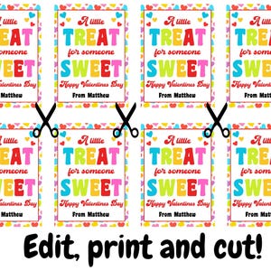 Printable Valentine’s Day Gift Tag Editable Sweet Treat Tag Teacher ...