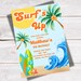 Printable Retro Beach Party Surfs up Boys Invitation Surfing Surfboard ...