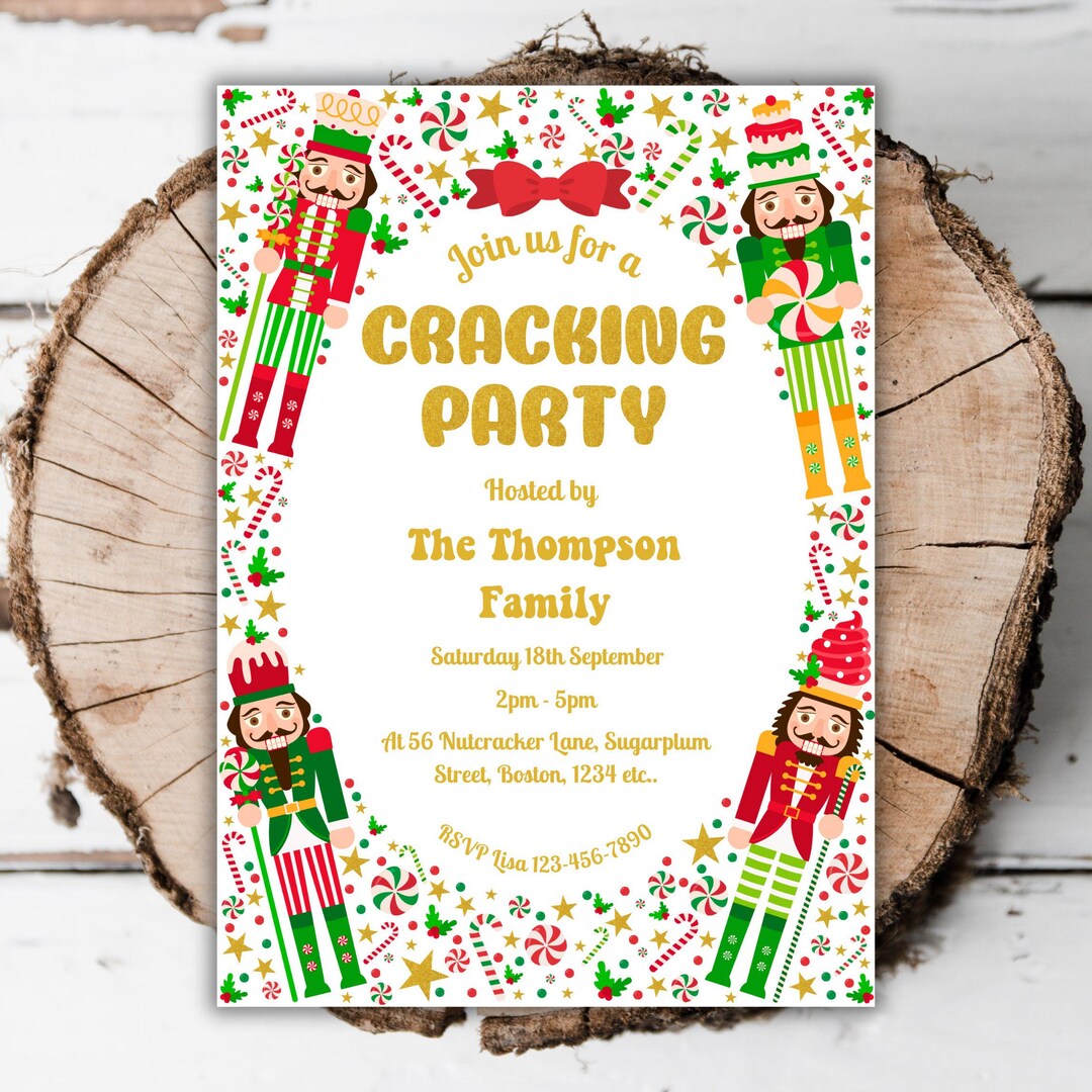 Printable Festive Nutcracker Party Invitation Office Party Christmas ...