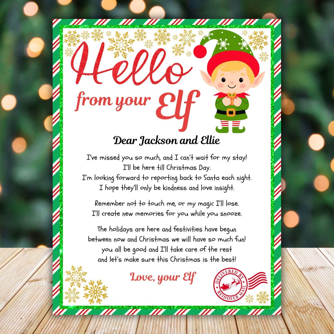 Editable Elf Arrival Letter Elf Hello Letter Printable Christmas Elf ...
