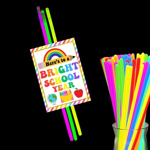 Printable Glow Stick Back to School NON EDITABLE Flashlight Gift Tag ...