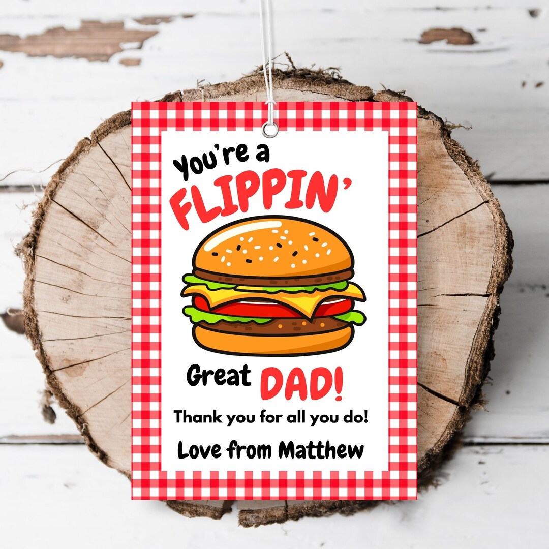 Printable Father’s Day Gift Tag Flippin Great Dad Tag Template Editable ...
