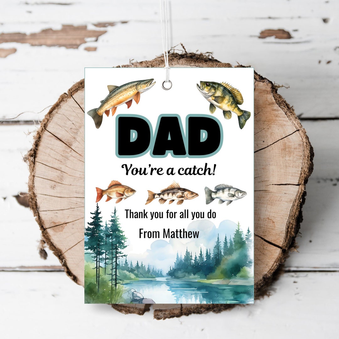 Printable Father’s Day Fishing Gift Tag Editable Best Dad Gone Fishing ...
