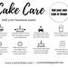 Printable Cake Care Card Template Simple Cake Care Editable Card Cake ...