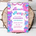 Printable Unicorn Beach Party Invitation Pool Party Invite Girls ...