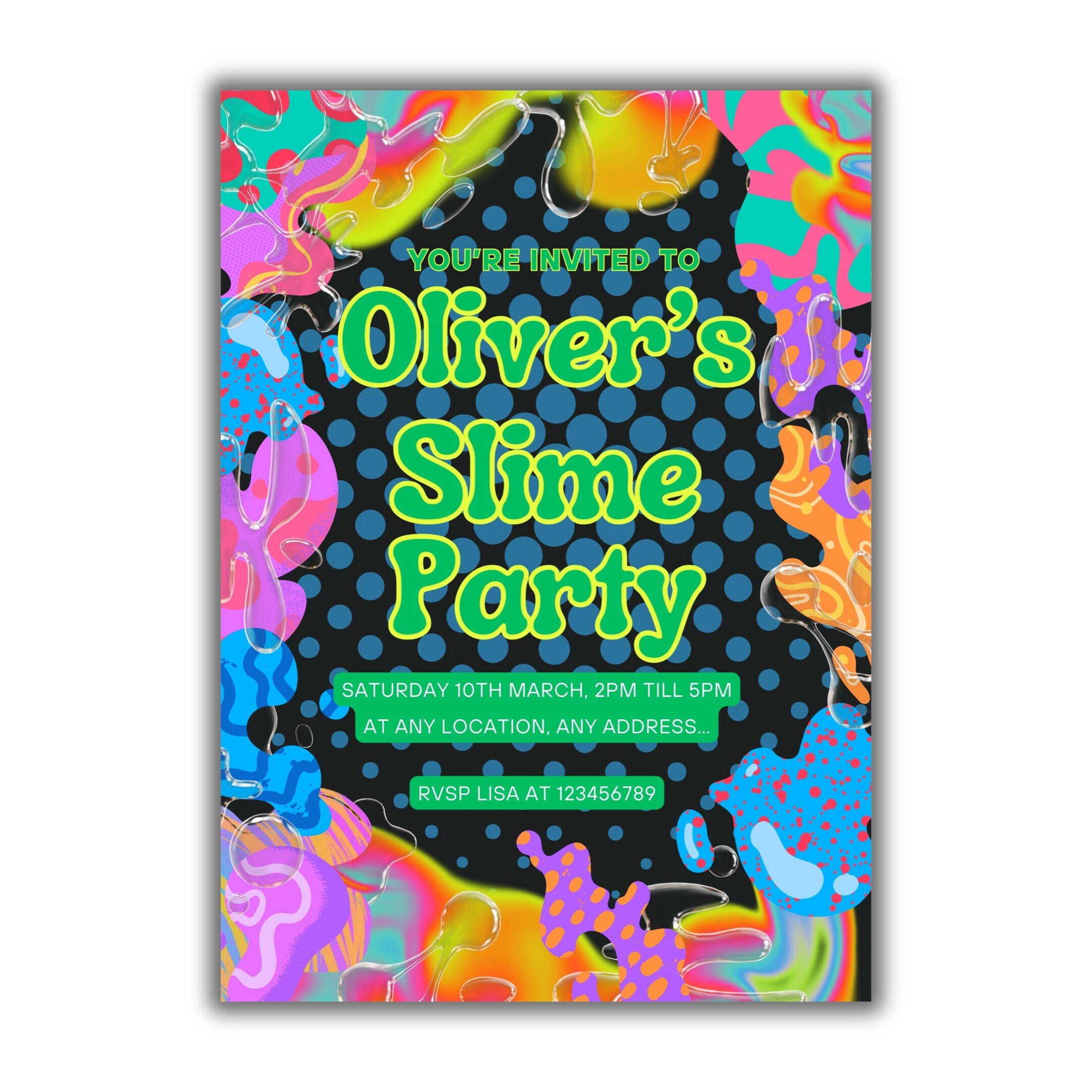 Printable Slime Party Birthday Invitation, Slime Invitation Slime Party ...