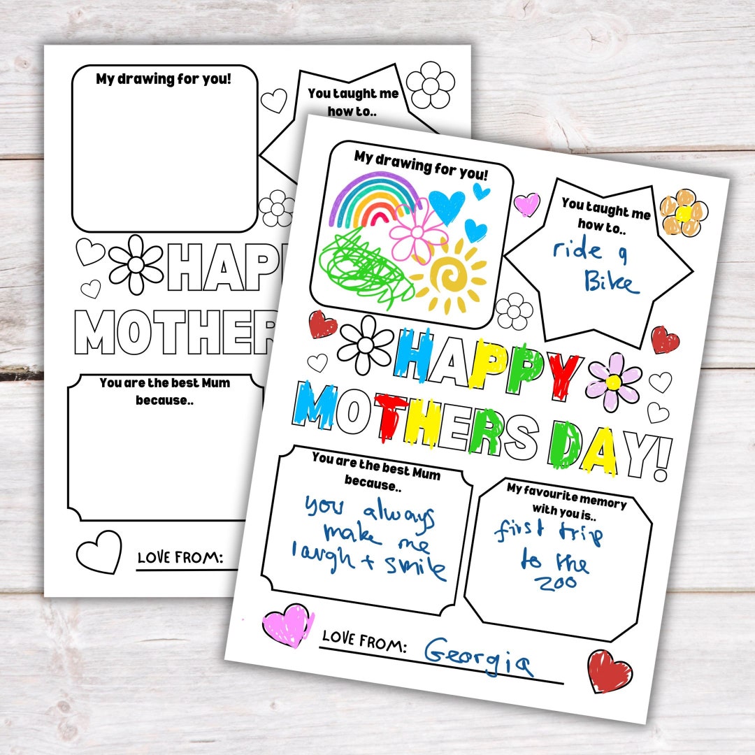 Printable Mother’s Day Activity Page Mothers Day Gift Best Mum Gift ...