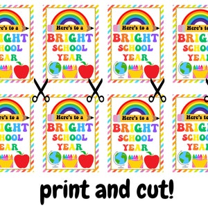 Printable Back to School Gift Tag Bright Year First Day Back Tag NON ...