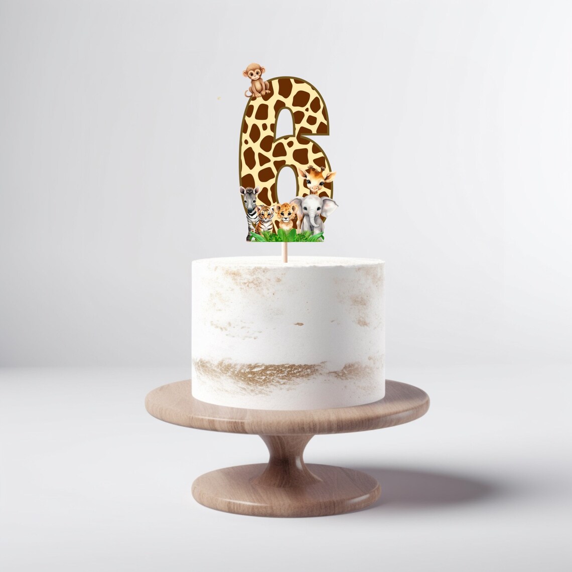 Printable Jungle 6th Birthday Cake Topper Jungle Safari Party Jungle ...