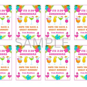 Printable Hawaiian Cocktail Teachers Appreciation Summer Tag Editable ...