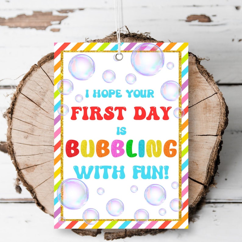 Printable Back to School Gift Tag NON EDITABLE Colourful Glittery ...