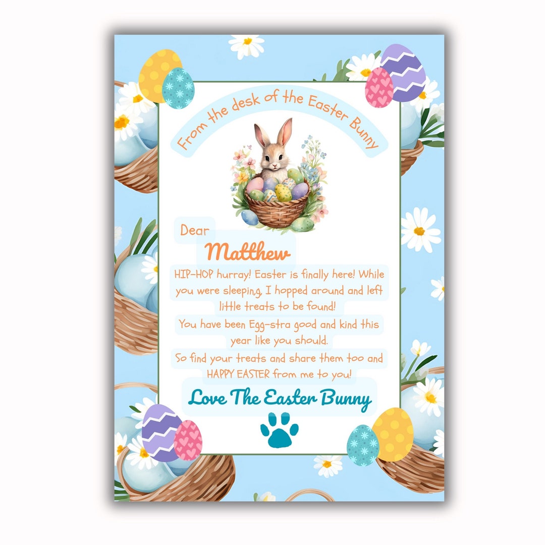 Editable Letter From the Easter Bunny Easter Bunny Letter Egg Hunt ...