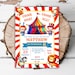 Printable Circus Birthday Invitation Red and White Carnival Ticket ...