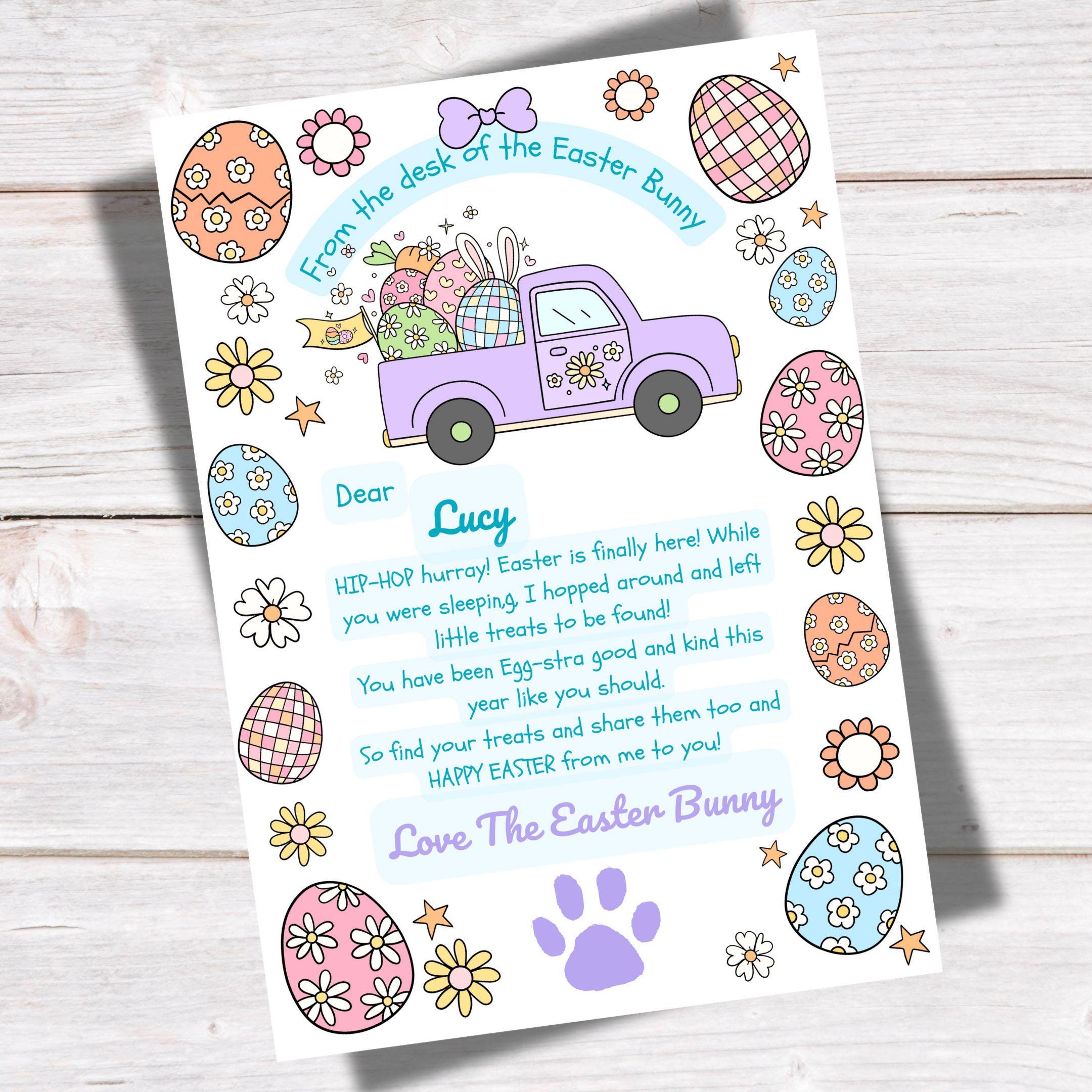 Editable Letter From the Easter Bunny Groovy Easter Letter Egg Hunt ...