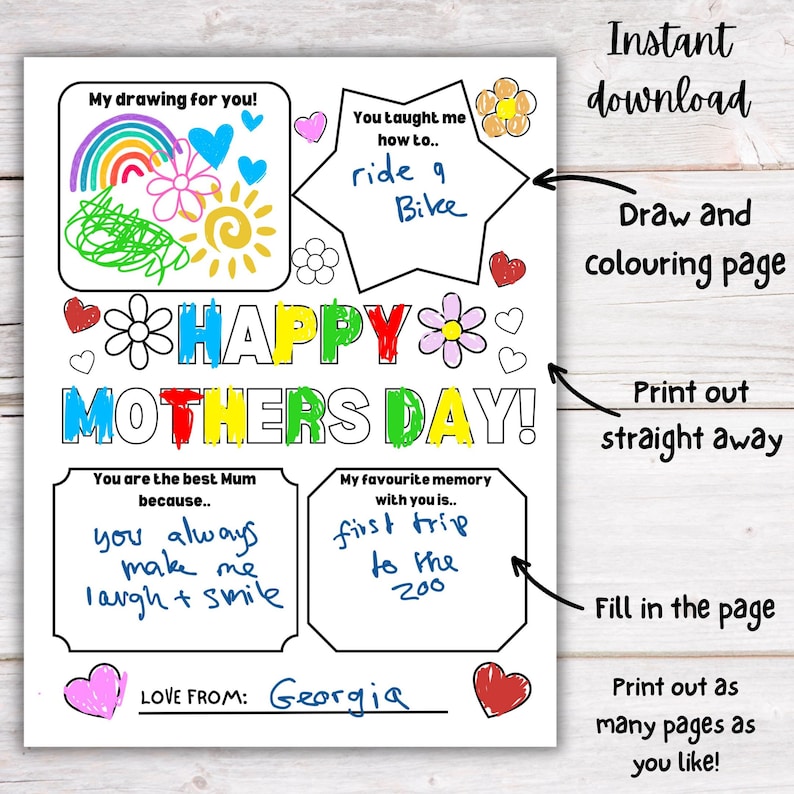 Printable Mothers Day Activity Page Mothers Day Gift Best Mum Gift ...